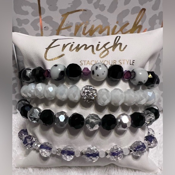 Erimish | Jewelry | Brand New Erimish Bracelets 3 Pc Stack Purple Black ...